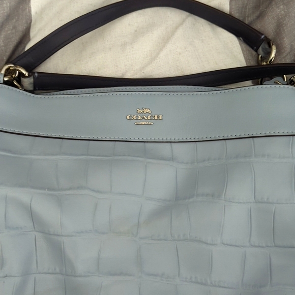 Coach | Bags | Coach Purse Dusty Blue Alligator Edition | Poshmark